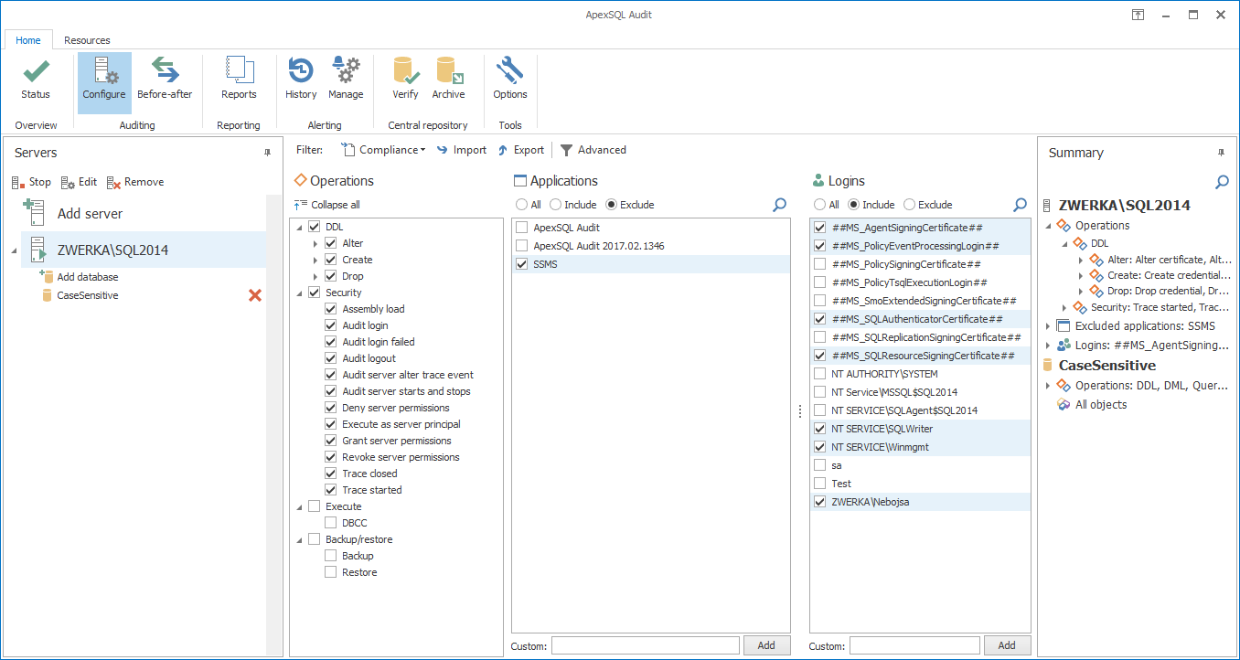 ApexSQL Audit installation terms, definitions, and network topography