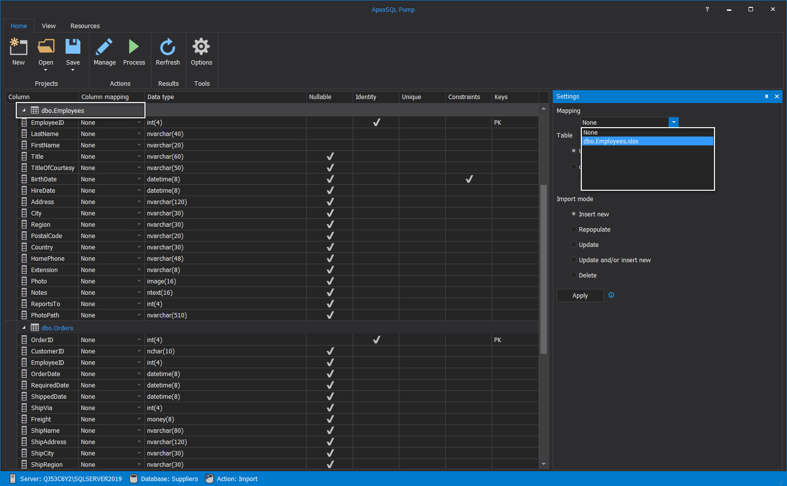 How To Insert Data Into A SQL Table Using The Insert New Option In The