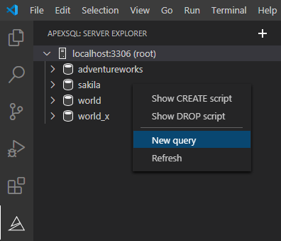 ApexSQL Database Power Tools for VS Code for a first-time user